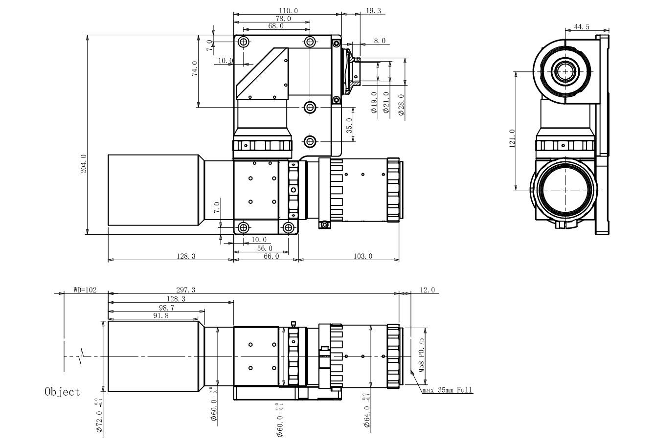 DTCA35F-44C-G-M58-AL-最高支持35MM FULL靶面相机